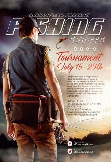 Fishing Sports - Flyer PSD Template - 10018193 | by ElegantFlyer