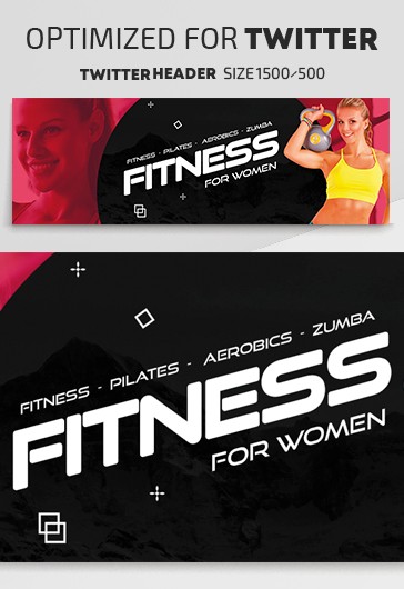 Red Simple Fitness Twitter Premium Social Media Template PSD | by ...