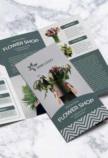 Flower Shop - Tri-Fold Brochure PSD Template - 10022010 | by ElegantFlyer