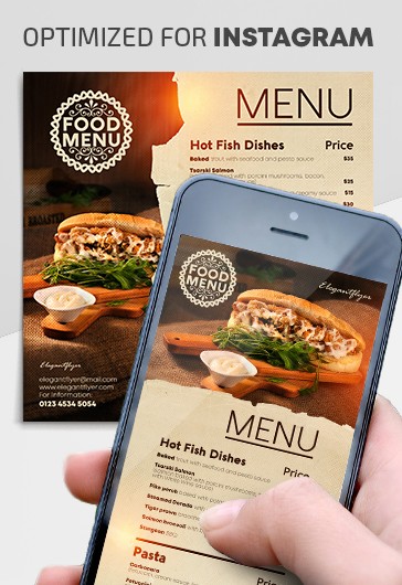 Pastel Simple Food Menu Instagram Premium Social Media Template PSD ...