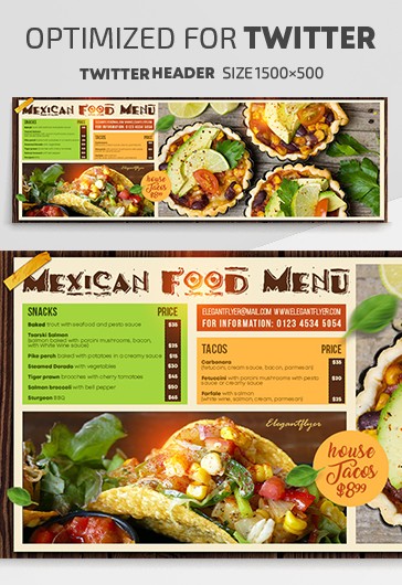 Pastel Exclusive Food Menu Twitter Premium Social Media Template PSD ...