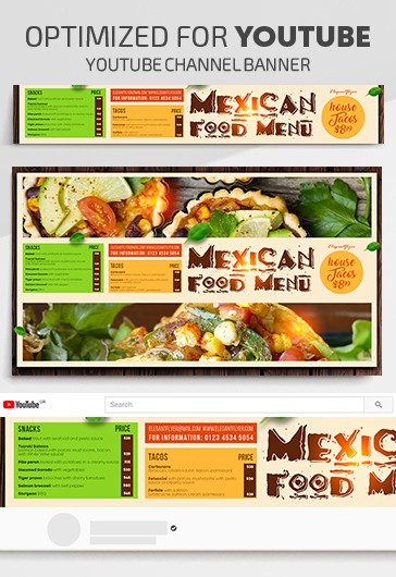 Yellow Simple Food Menu Youtube Premium Social Media Template PSD | by ...