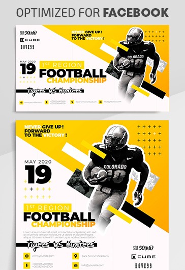 Yellow Minimalist Football Premium Social Media Template PSD | by ...