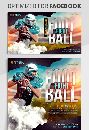 Blue Simple Football Premium Social Media Template PSD | by Elegantflyer