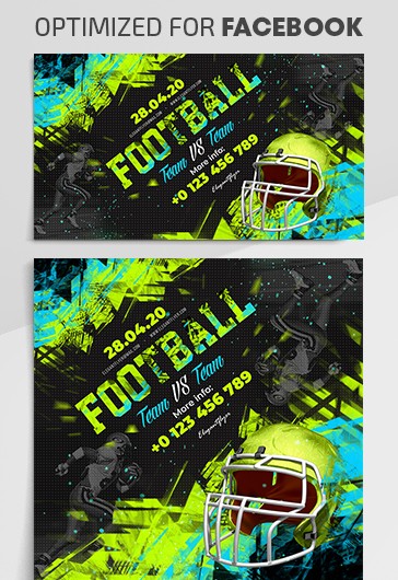 Black Modern Football Premium Social Media Template PSD | by Elegantflyer