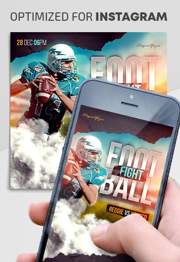 Blue Simple Football Instagram Premium Social Media Template PSD | by ...