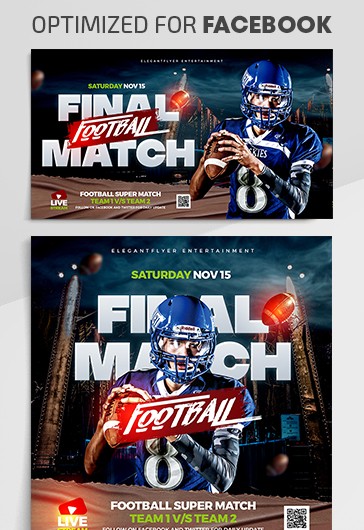 Black Simple Football Match Premium Social Media Template PSD | by ...