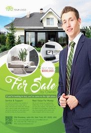 Green Simple For Sale Premium Flyer Template PSD | by Elegantflyer