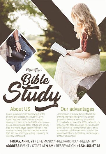 White Professional Bible Study Free Flyer Template PSD | by Elegantflyer