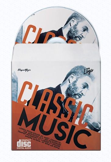 White Simple Classic Music Free CD Album Cover Template PSD | by ...