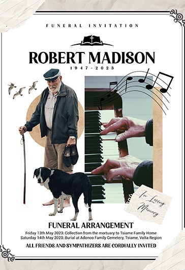 White Simple Funeral Free Invitation Template PSD | by Elegantflyer