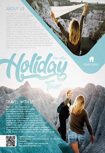 White Minimalist Holiday Tour Free Flyer Template PSD | by Elegantflyer