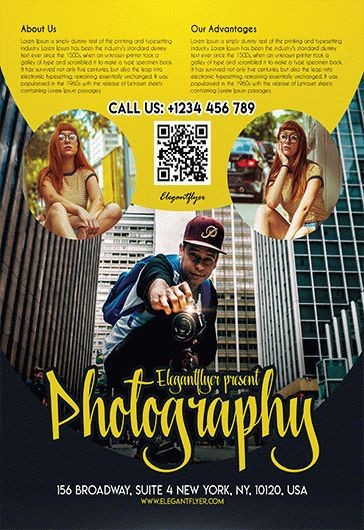 Yellow Simple Photography Free Flyer Template PSD | by Elegantflyer