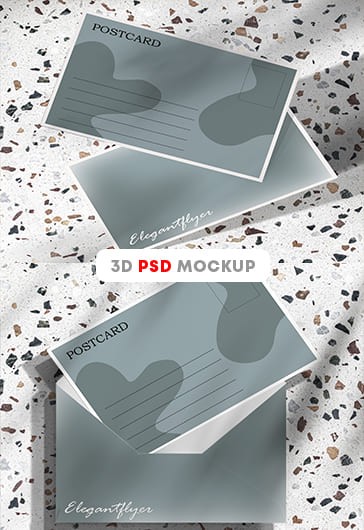 Original Postcard PSD Mockup Templates for Free