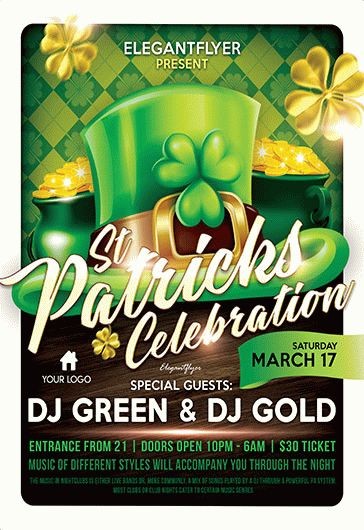 Free St. Patricks Celebration Flyer Template - 10019993 | by ElegantFlyer