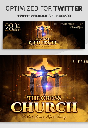 Gold Simple The Cross Church Premium Social Media Template PSD | by ...