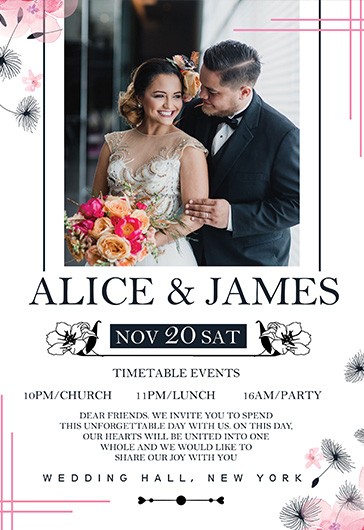 1000+ Plantillas de invitaciones de bodas PSD disponibles de forma ...