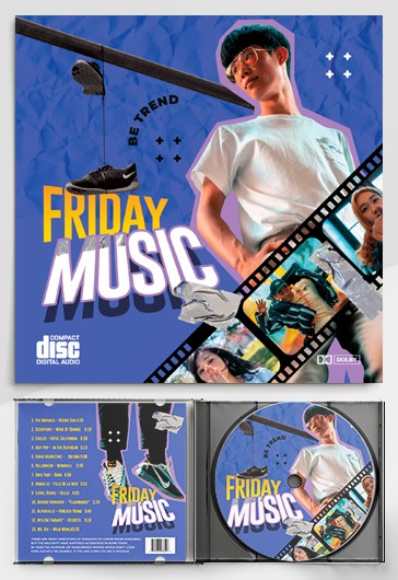 Blue Creative Friday Music CD Cover Premium CD Album Cover Template PSD