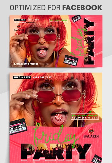 Friday Party - Free Facebook Cover Template in PSD + Post + Event cover ...