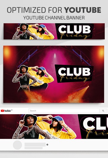 Friday Party - Free Youtube Channel banner PSD Template - 10029734 | by ...