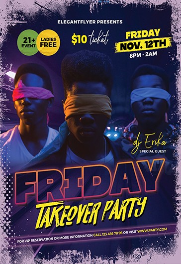 Blue Exklusiv Freitag Takeover Premium Flyer Template PSD | by Elegantflyer