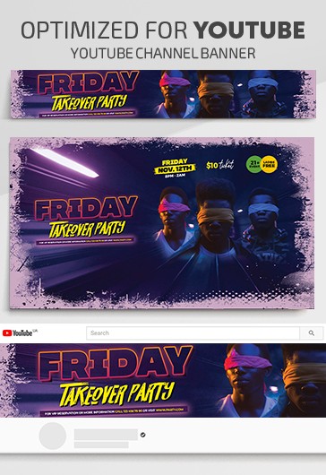 1000+ Templates originais de Banner para Canais do YouTube PSD gratuitos.