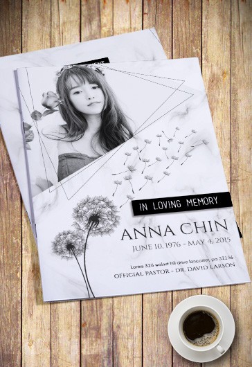 Modèles de programme funéraire gratuits en PSD - par ElegantFlyer