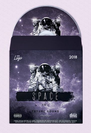 Purple Creative Future Sound Premium CD Album Cover Template PSD | by ...