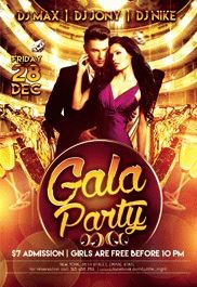 Gold Luxury Gala Party Free Flyer Template PSD | by Elegantflyer