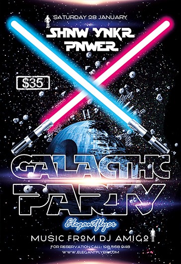 Black Exklusiv Galaktische Party V02 Premium Flyer Template PSD | by ...
