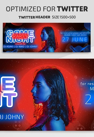 Blue Modern Game Night Party Free Social Media Template PSD | by ...