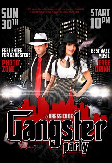 Black Dark Gangster party Premium Flyer Template PSD | by Elegantflyer