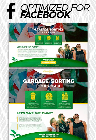 Green Simple Garbage Sorting Program Free Social Media Template PSD ...