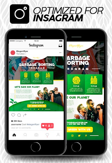 Green Minimalist Garbage Sorting Program Instagram Free Social Media ...