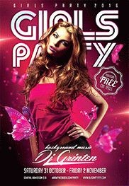Pink Bright Girls Party Premium Flyer Template PSD | by Elegantflyer