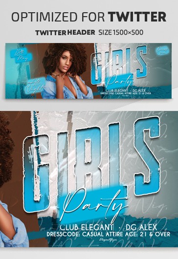 Girls Party - Free Twitter Header PSD Template - 10030925 | by ElegantFlyer