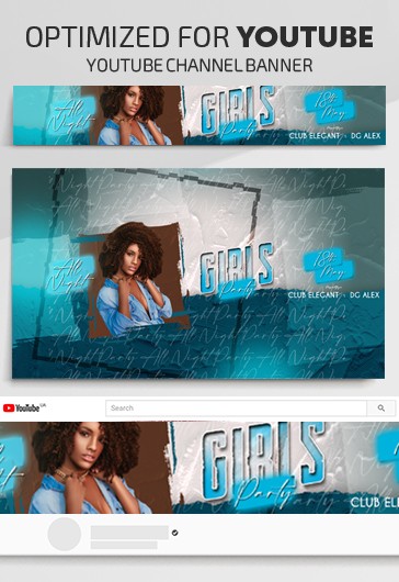 Girls Party - Free Youtube Channel banner PSD Template - 10030926 | by ...
