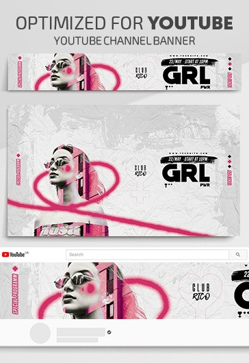 White Criativo Festa do Poder das Meninas no Youtube Premium Modelo de ...