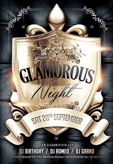 Black and Gold Luxury Glamorous Night Premium Flyer Template PSD | by ...