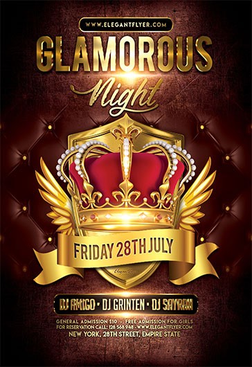 Brown Luxury Glamorous Night Premium Flyer Template PSD | by Elegantflyer