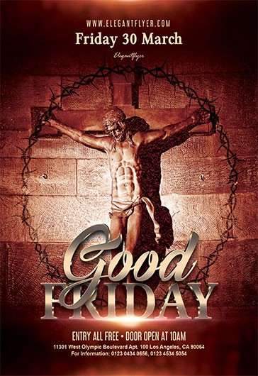 Red Creative Good Friday Premium Flyer Template PSD | by Elegantflyer