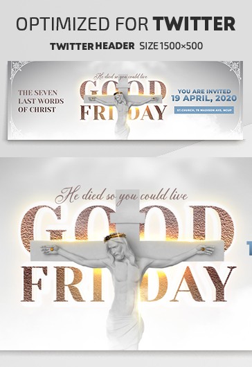 White Creative Good Friday Twitter Free Social Media Template PSD | by ...