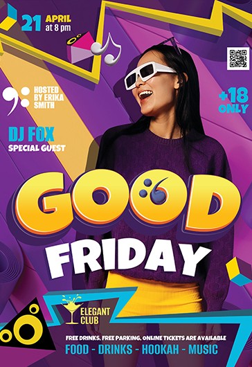 Purple Bright Good Friday Premium Flyer Template PSD | by Elegantflyer
