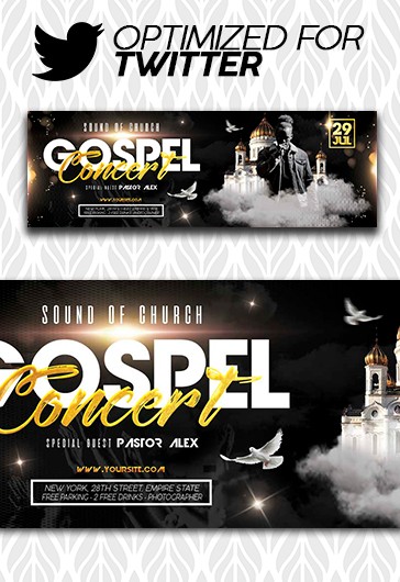 Gospel Concert – Premium Twitter Channel banner PSD Template - 10023391 ...