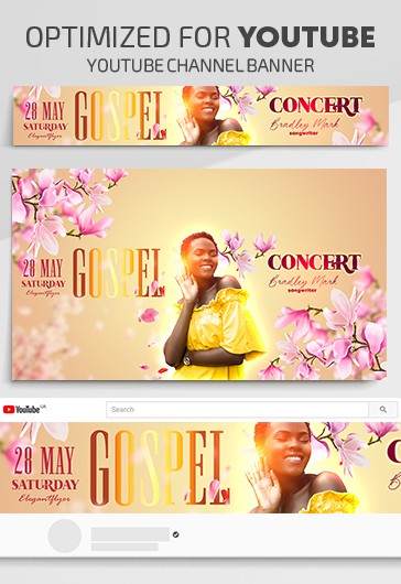 Yellow Floral & Plants Gospel Concert Youtube Premium Social Media ...