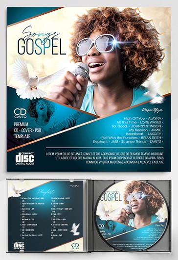 Blue Simple Gospel CD Cover Premium CD Album Cover Template PSD | by ...
