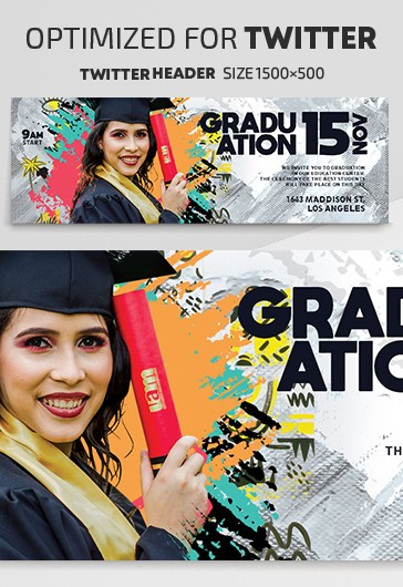 Graduation - Free Twitter Header PSD Template - 10028472 | by ElegantFlyer