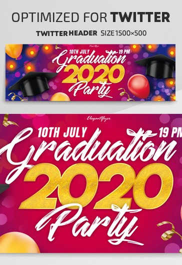 Graduation - Twitter Header PSD Template - 10027515 | by ElegantFlyer