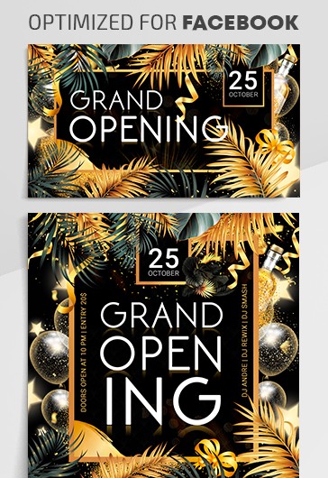 Black Luxury Grand Opening Facebook Premium Social Media Template PSD ...
