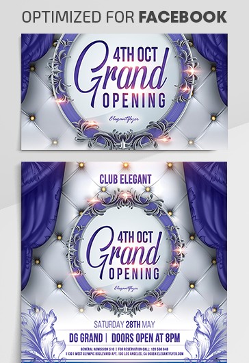 Purple Creative Grand Opening Premium Social Media Template PSD | by ...